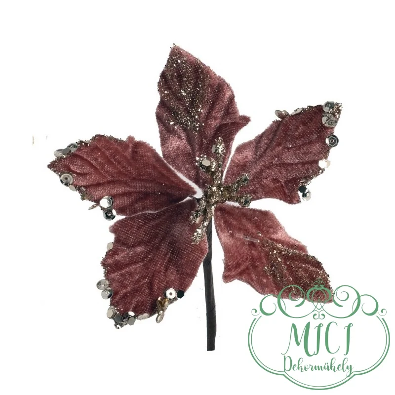 Mikulás virág; karácsonyi dekor virág; máyva; 10cm/15cm/22cm - micidekor.hu